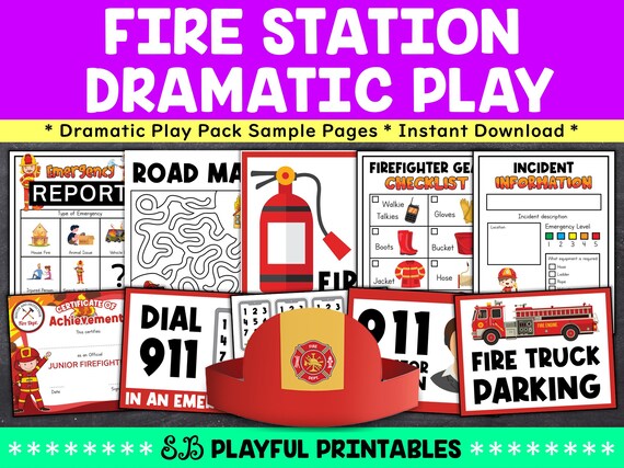 Fire Station Pretend Play Fire Station Play Printables | Etsy