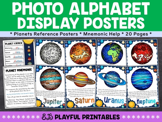 Colorful Planets Posters for Kids Space Unit Posters With | Etsy