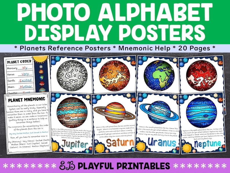 Colorful Planets Posters for Kids Space Unit Posters With | Etsy