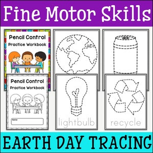 Earth Day Tracing Practice Worksheets, Fine Motor Skills Practice, Pre ...