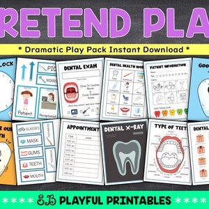 Dentist Pretend Play Set, Dental Clinic Play Printables, Home School ...