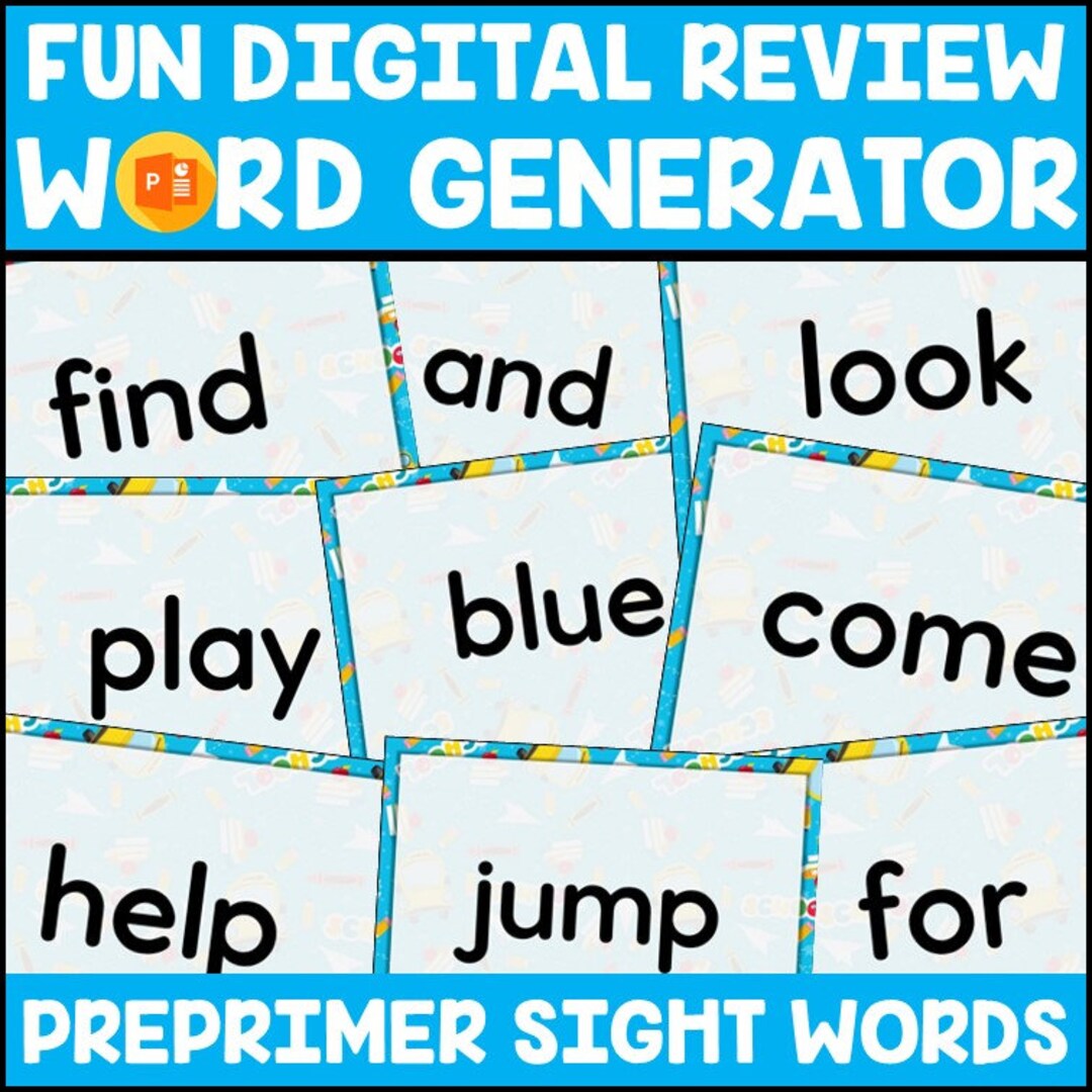 Preprimer Sight Words Practice and Review, Sight Word Generator ...