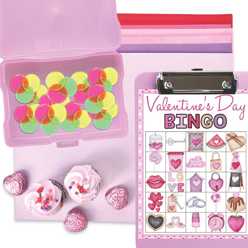 Valentine's Day Bingo Game for Kids and Adults, Valentine's Day ...