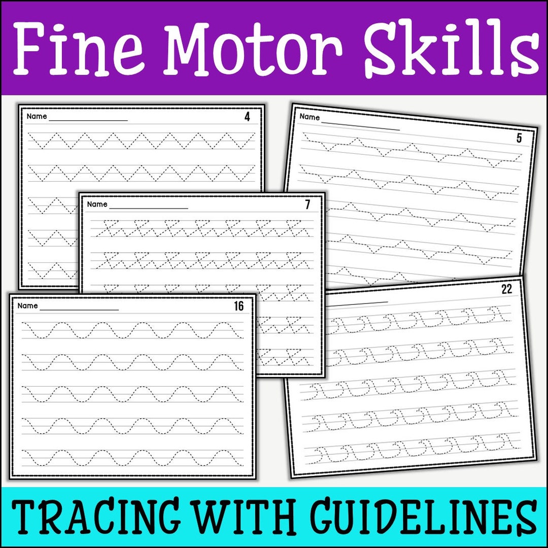 Tracing Practice Worksheets, Fine Motor Skills Practice, Pre-writing ...