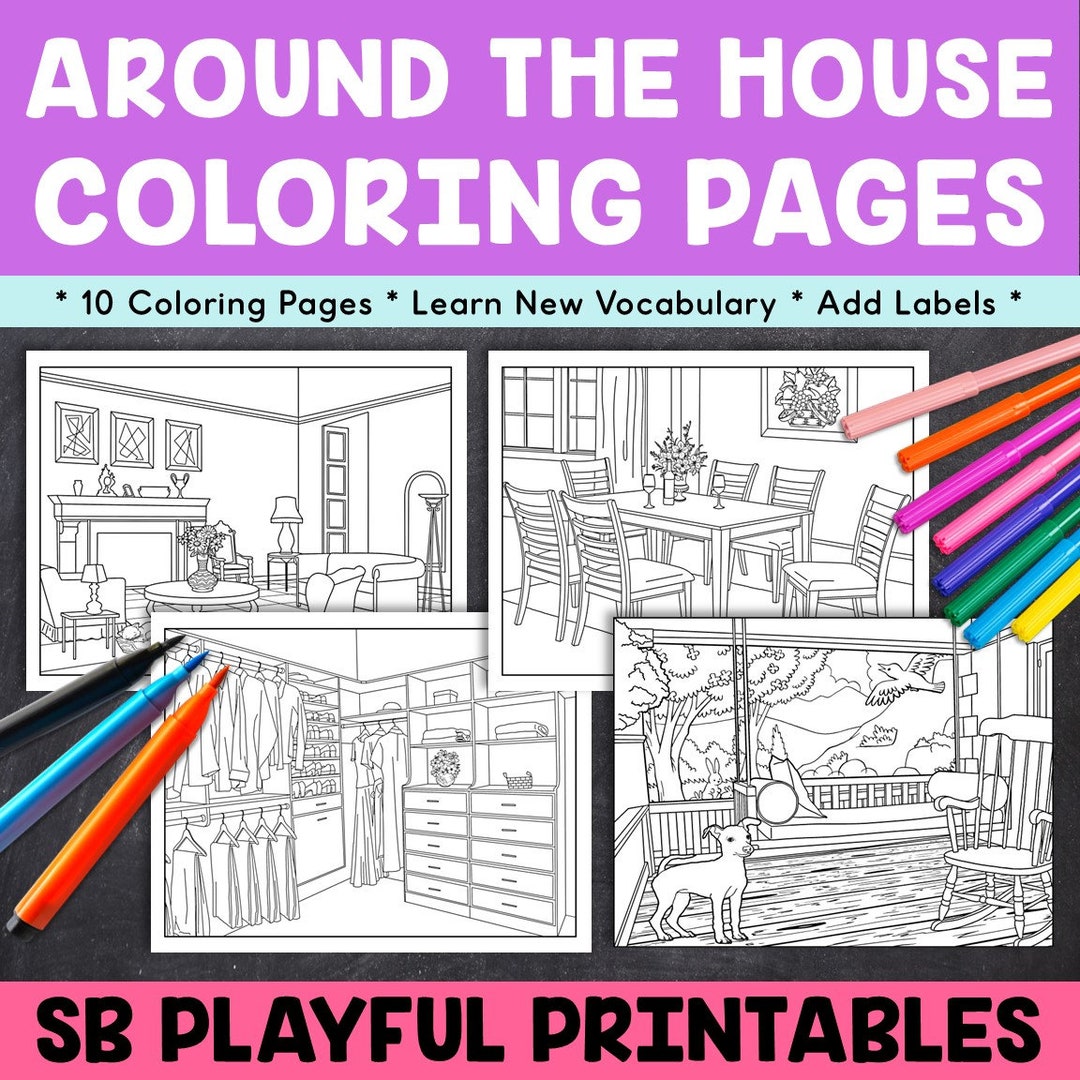 Around the House Coloring Pages, Coloring Pages for Kids, Labeling ...