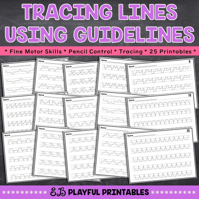 Tracing Practice Worksheets, Fine Motor Skills Practice, Pre-writing ...