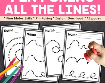 School Supplies Pin Poking Worksheets for Kids, Printables for ...