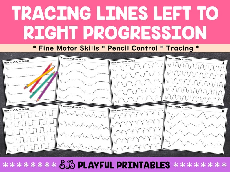 Tracing Practice Worksheets, Fine Motor Skills Practice, Pre-writing ...