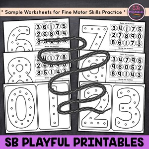 Number Lacing Cards for Pre-schoolers, Educational Number Lacing ...