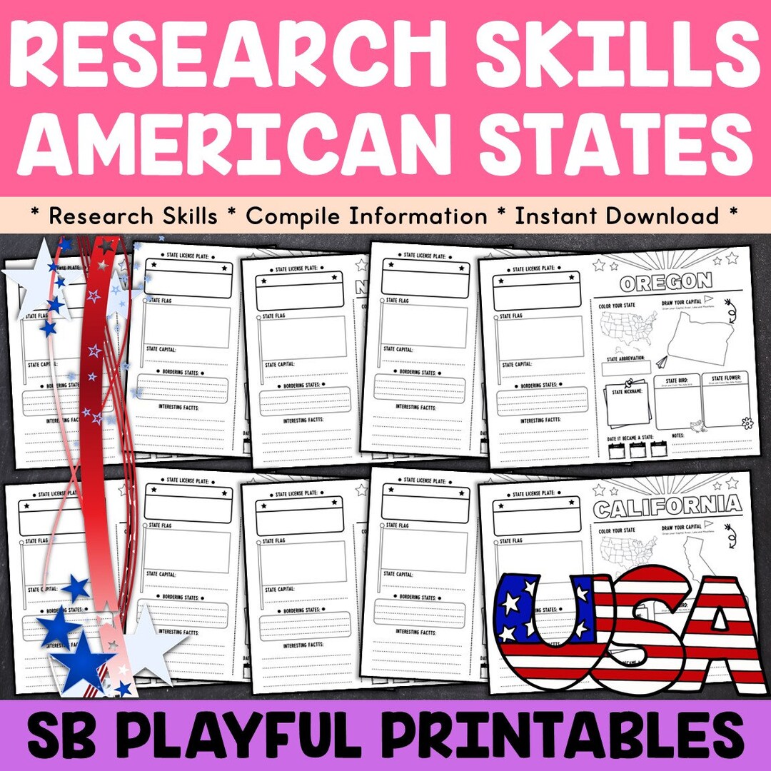 Printable State Research Worksheets for Kids, Printable Templates for ...
