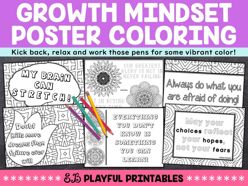 Growth Mindset Coloring Pages, Growth Mindset Quotations, Motivational ...