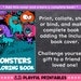 Monsters Coloring Book, 15 Cute Monster Coloring Pages for Kids ...
