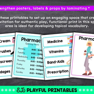Pharmacy Pretend Play, Pharmacy Play Printables, Home School Activity ...