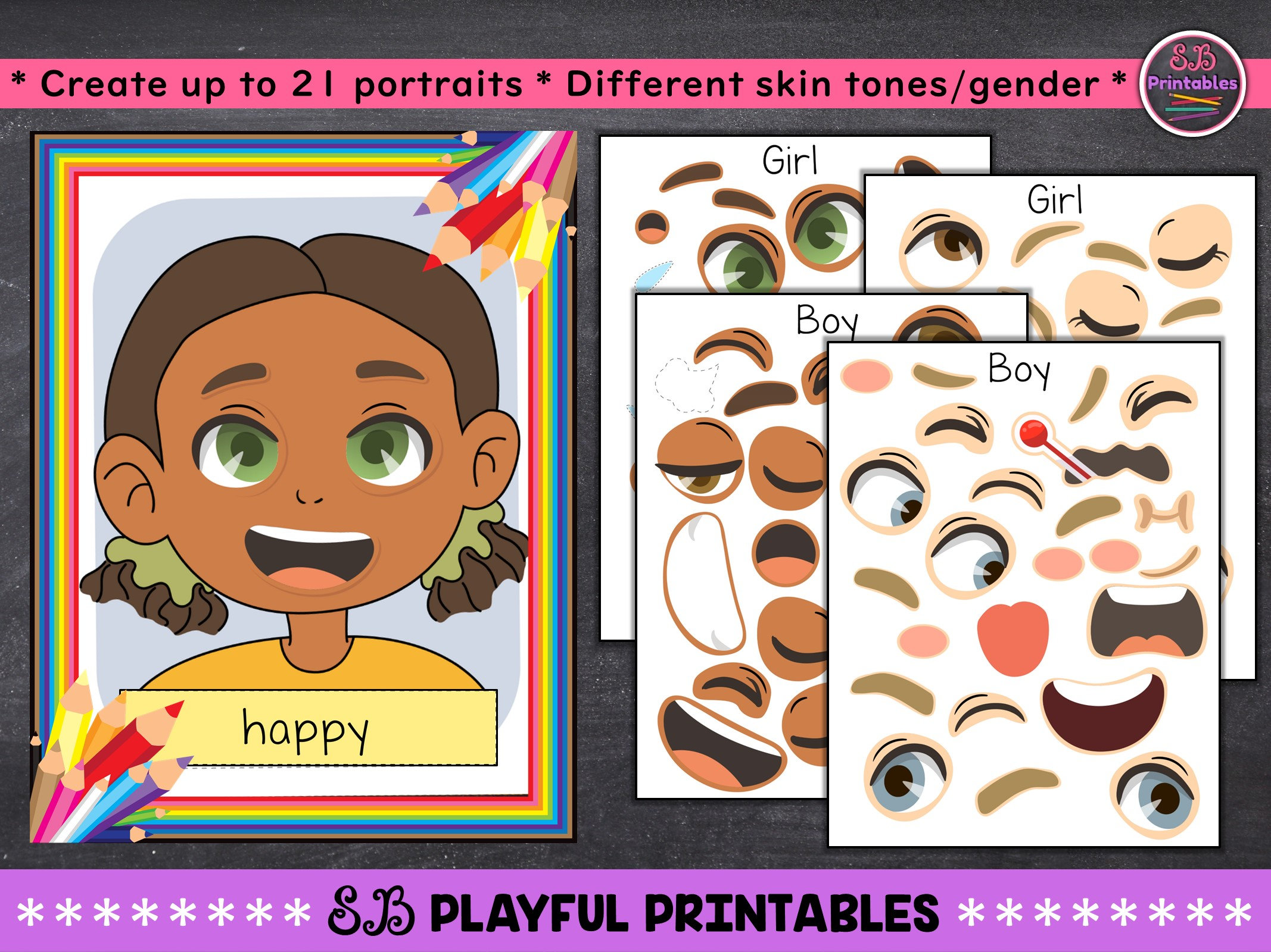 Emotions Cut and Paste Activity for Kids, Emotions Posters, Prek and ...
