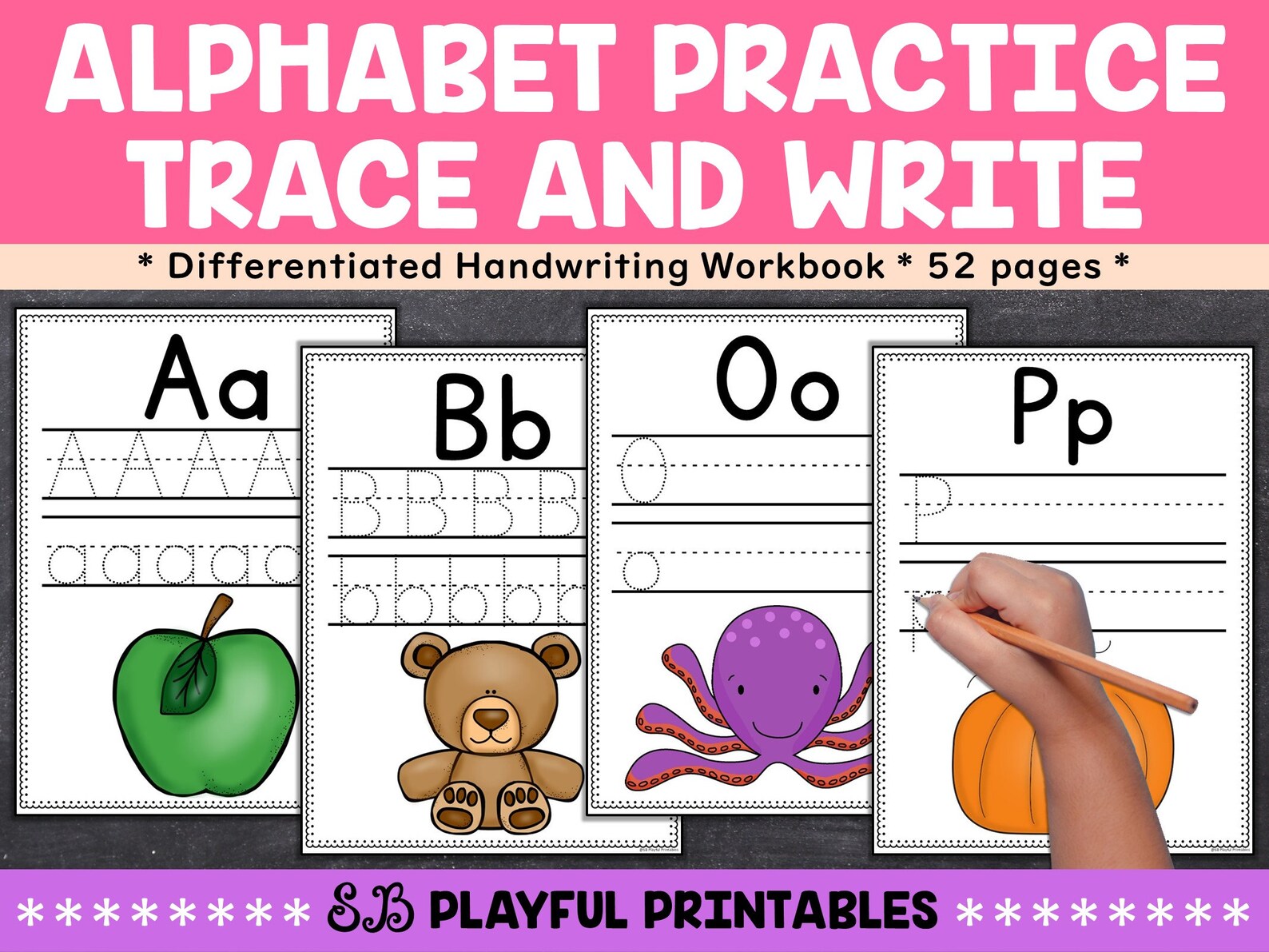 Alphabet Handwriting Practice Worksheets Letter Tracing and - Etsy