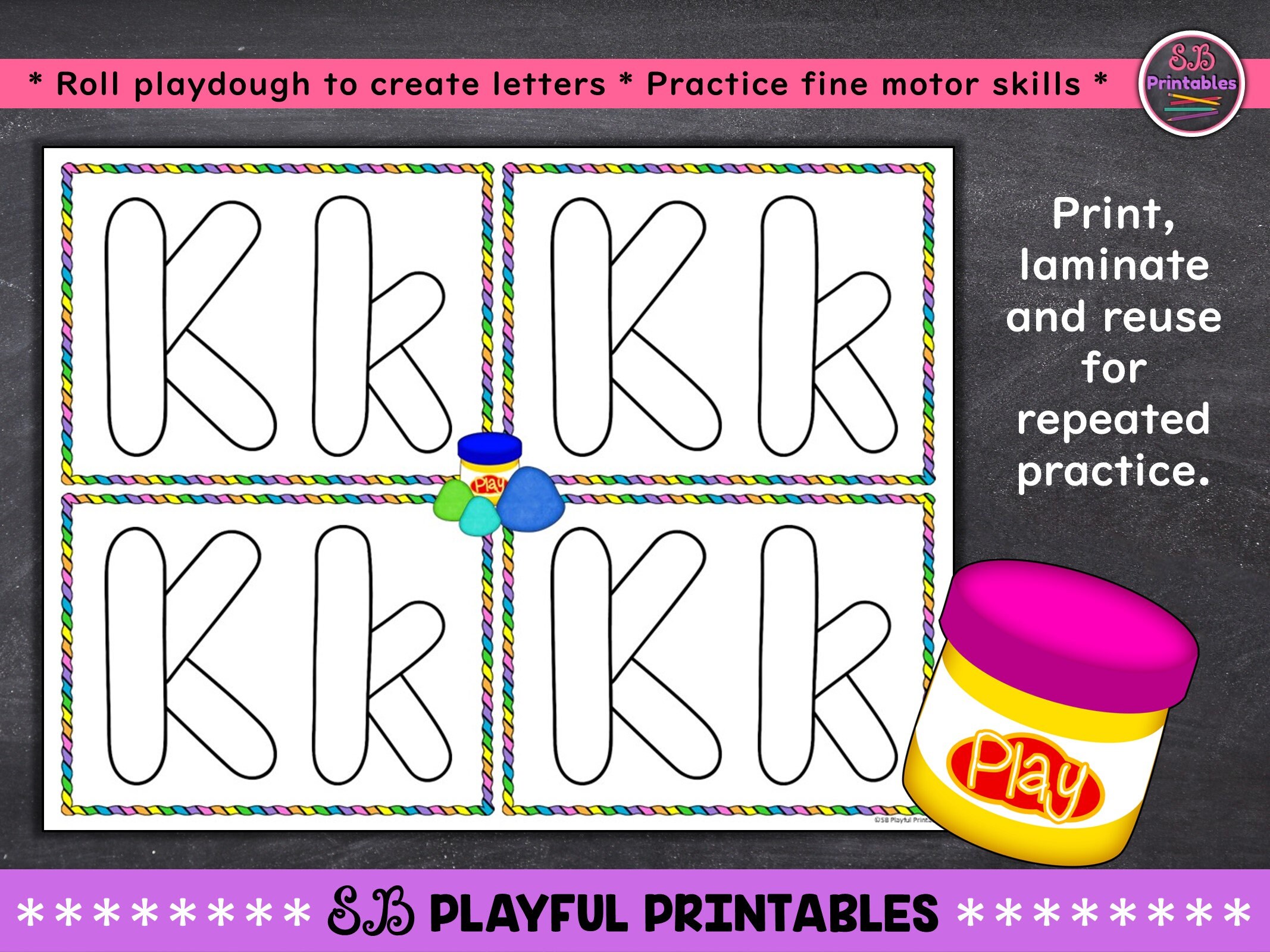 Playdough Activity Mats, Alphabet Practice Playdough Mats, Letter ...