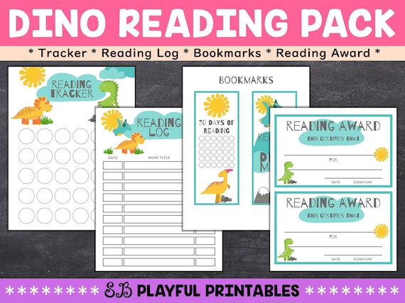 Dinosaur Printable Reading Log for Kids Book Tracker | Etsy