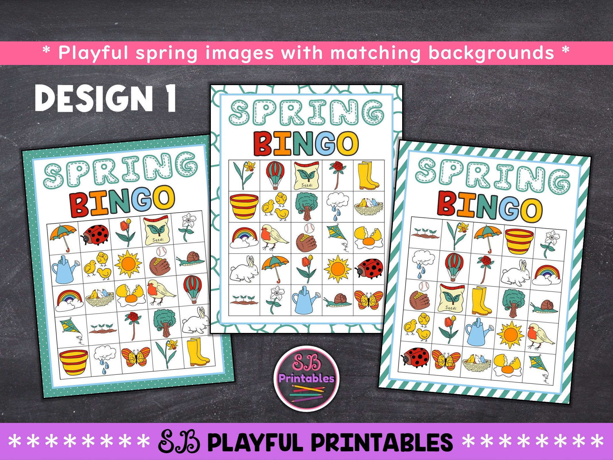 Spring Bingo Game for Kids and Adults, Spring Printable Game, Spring ...