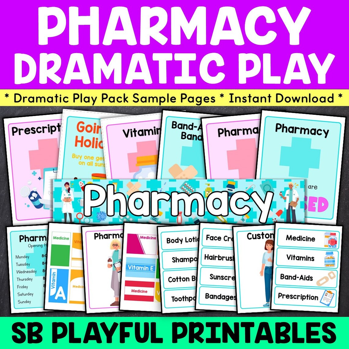 Pharmacy Pretend Play, Pharmacy Play Printables, Home School Activity ...