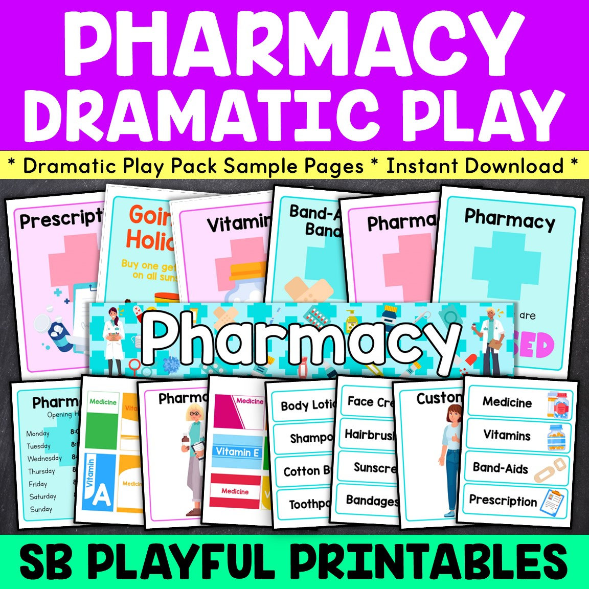 Pharmacy Pretend Play, Pharmacy Play Printables, Home School Activity ...