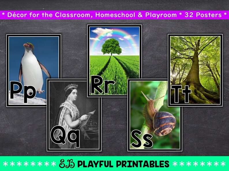 Kids' Alphabet Photo Posters, Alphabet Posters Printable, Alphabet ...