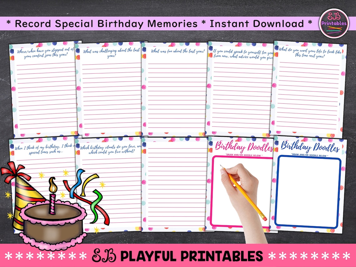 Birthday Memories Keepsake Journal, Reflections Journal, DIY Birthday ...