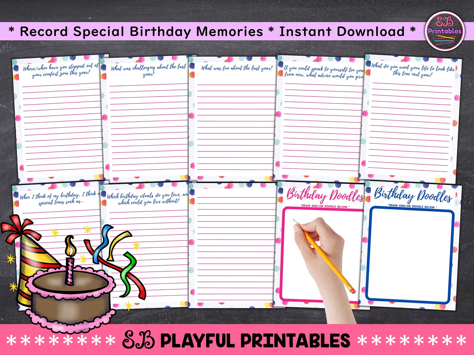 Birthday Memories Keepsake Journal, Reflections Journal, DIY Birthday ...