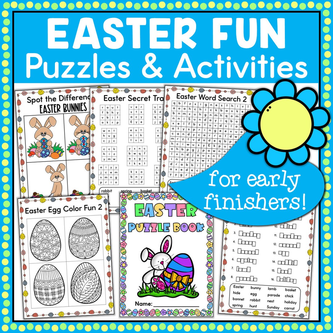 Easter Puzzle Pack for Kids, Easter Printable Activities, Printable ...