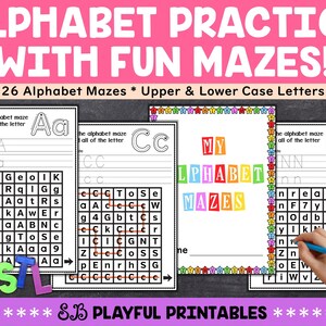 Alphabet Mazes for Kids Letter Identification Activities - Etsy