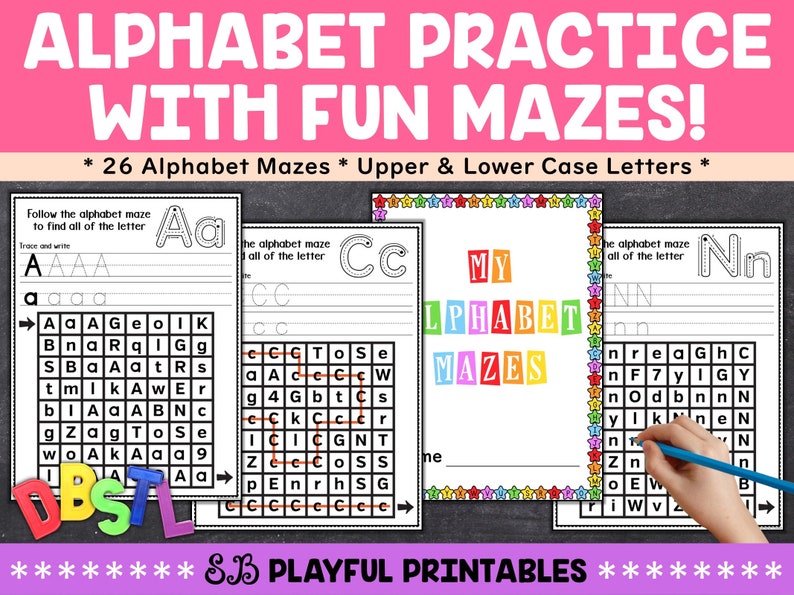 Alphabet Mazes for Kids Letter Identification Activities - Etsy