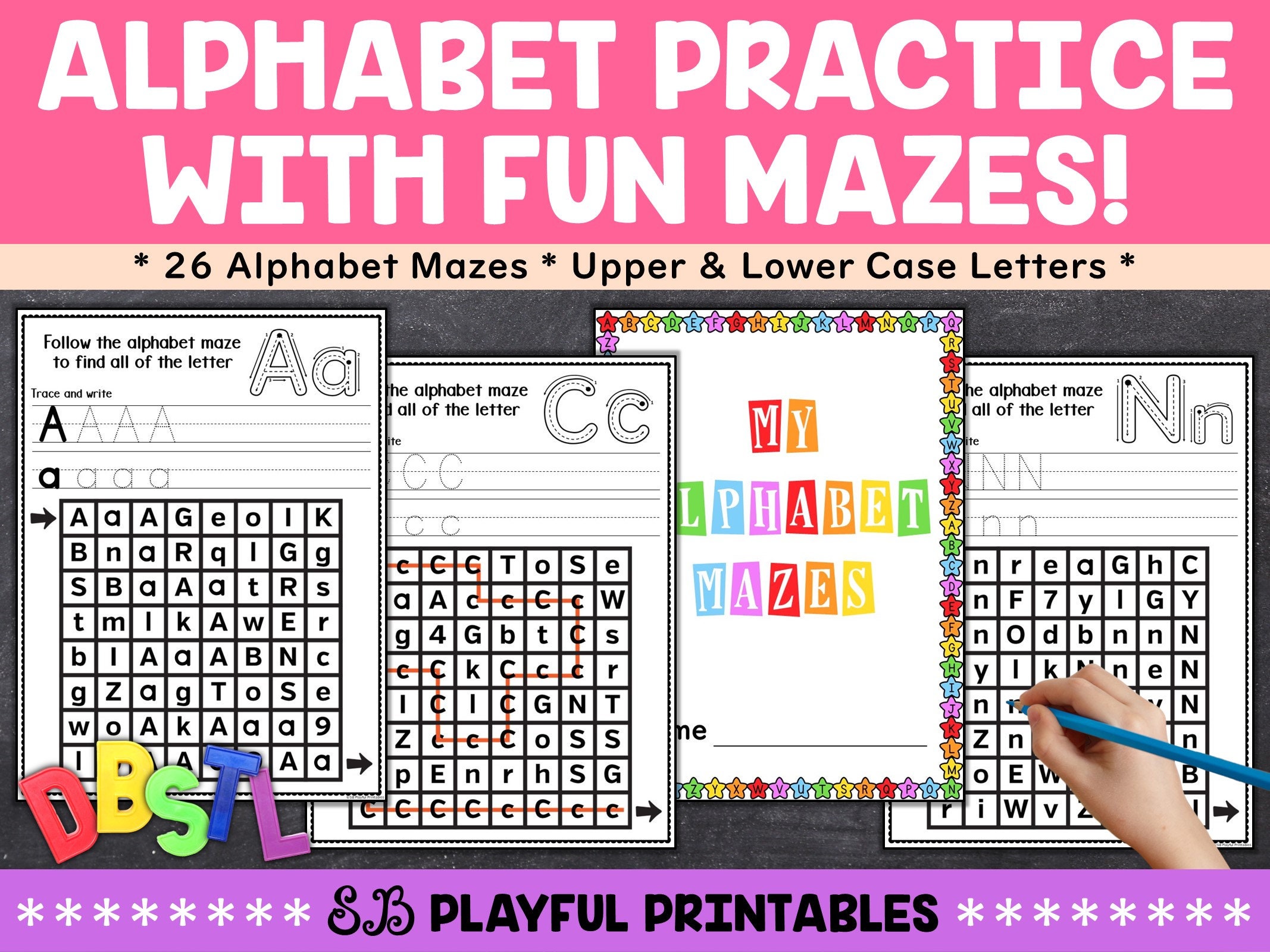 Alphabet Mazes for Kids Letter Identification Activities - Etsy