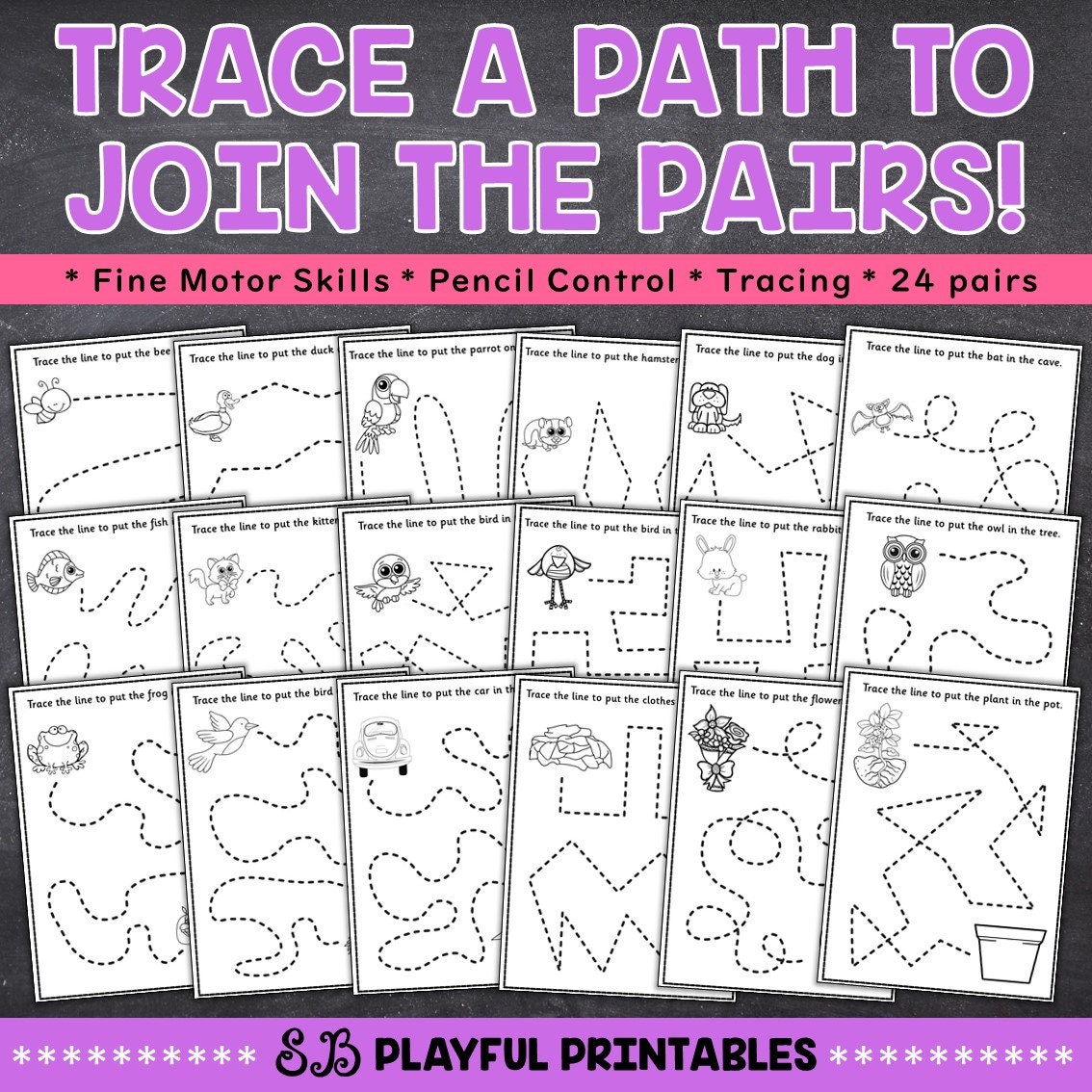 Tracing Practice Worksheets, Fine Motor Skills Practice, Pre-writing ...
