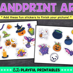 Halloween Handprint Art for Kids, Halloween Themed Printable Art ...