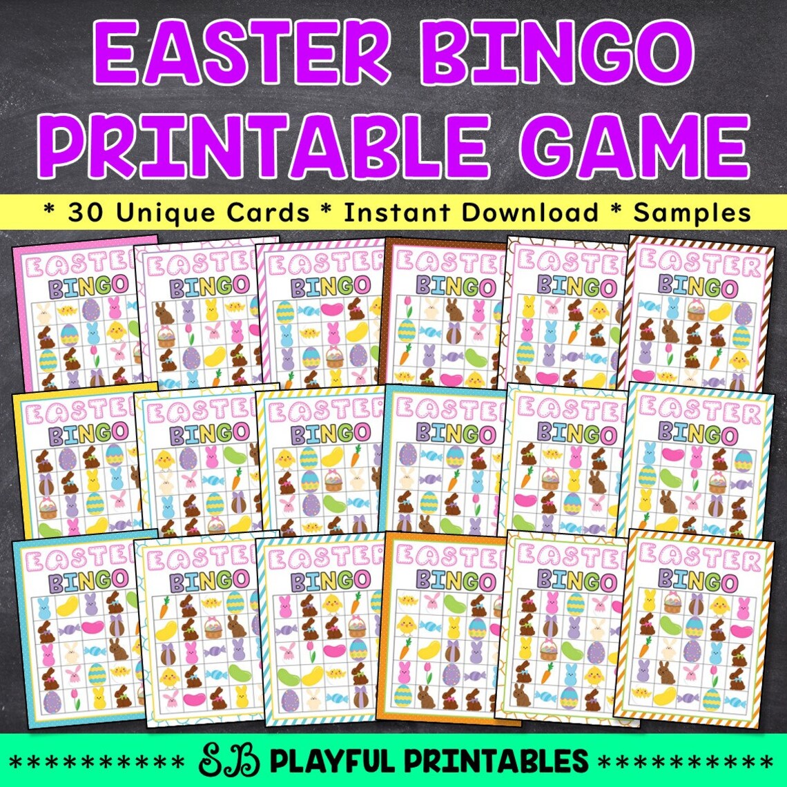 Easter Bingo Game for Kids and Adults, Easter Printable Game, Easter ...