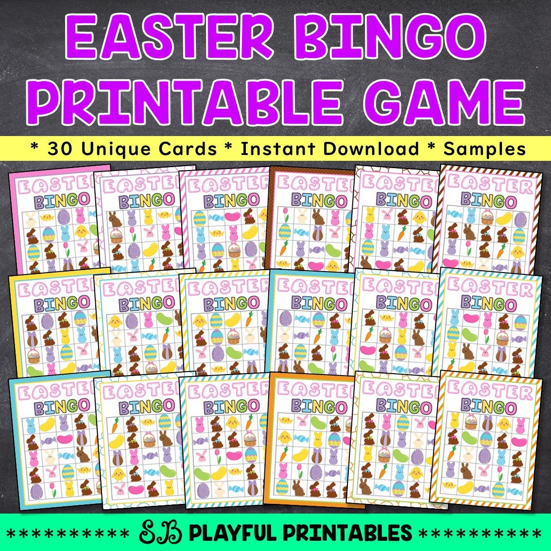 Easter Bingo Game for Kids and Adults, Easter Printable Game, Easter ...