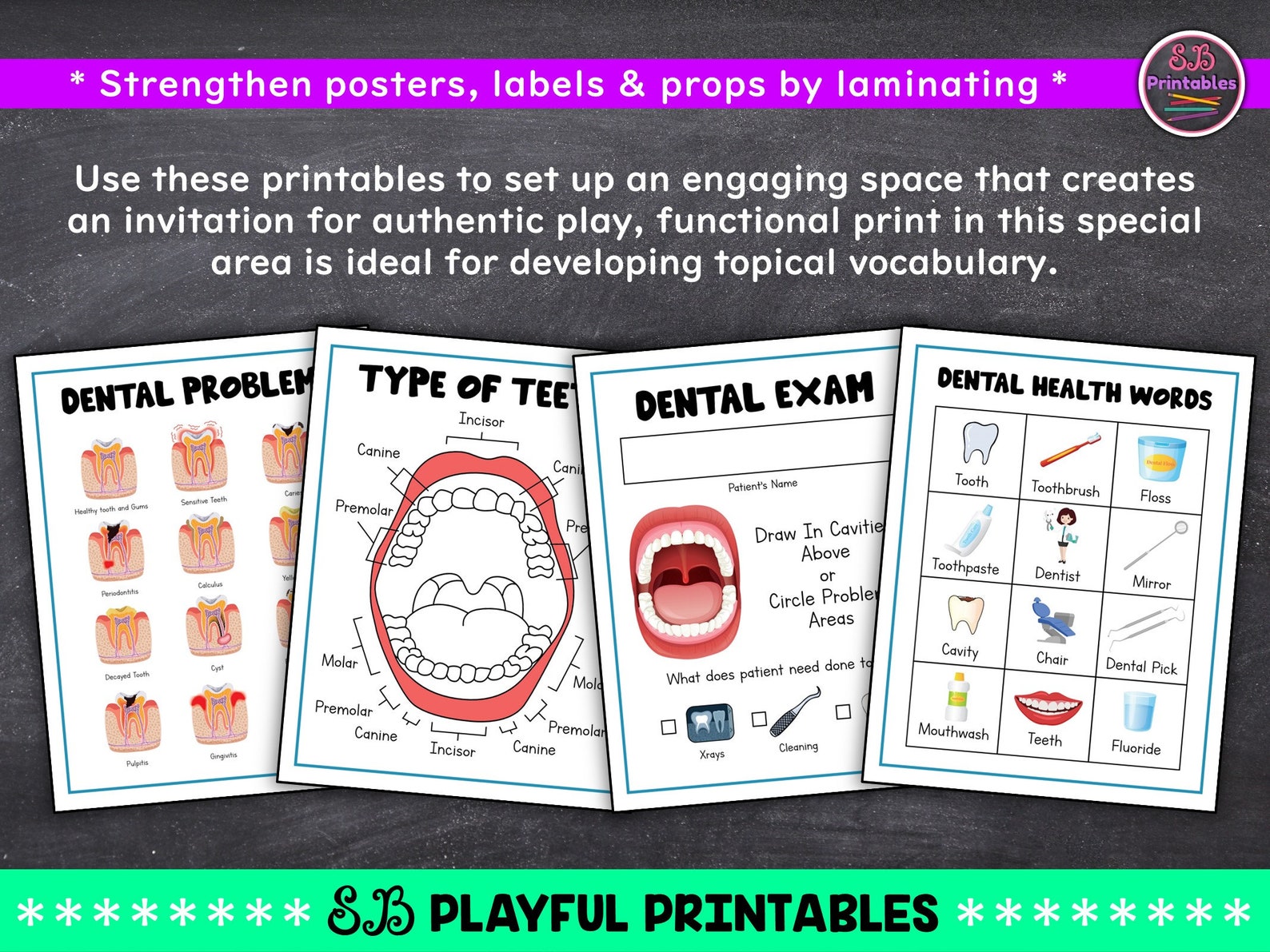 Dentist Pretend Play Set, Dental Clinic Play Printables, Home School ...