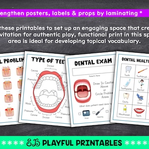 Dentist Pretend Play Set, Dental Clinic Play Printables, Home School ...
