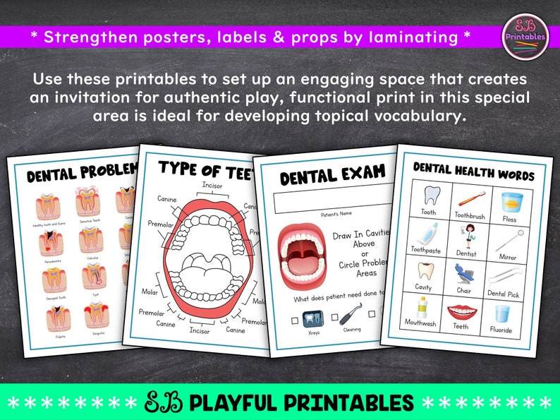 Dentist Pretend Play Set, Dental Clinic Play Printables, Home School ...