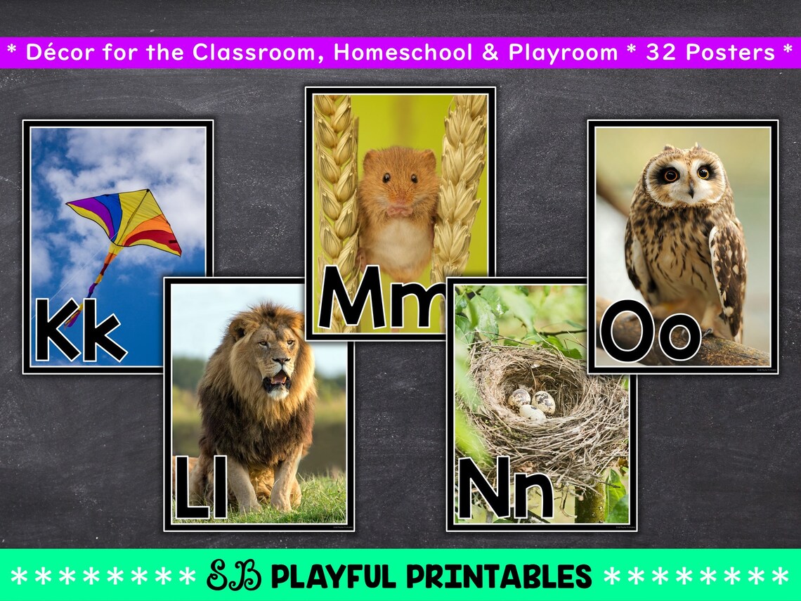 Kids' Alphabet Photo Posters, Alphabet Posters Printable, Alphabet ...