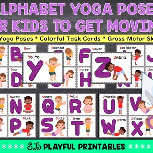 Alphabet Yoga Poses Printables for Kids, Yoga Posters for Kids, Kids ...
