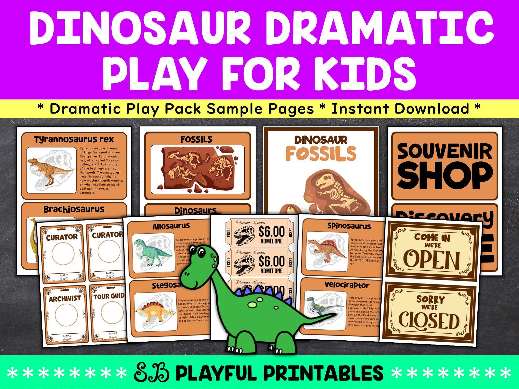 Dinosaur Museum Pretend Play Dinosaur Museum Play Printables - Etsy