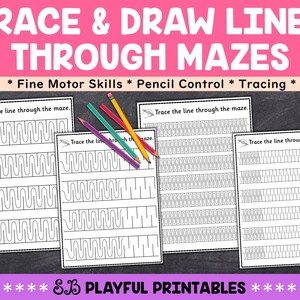 Tracing Practice Worksheets, Fine Motor Skills Practice, Pre-writing ...