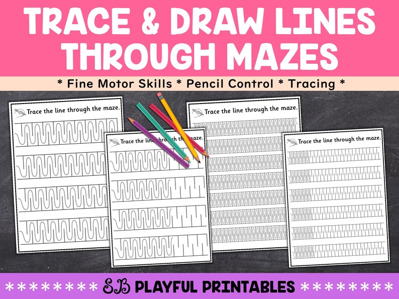 Tracing Practice Worksheets, Fine Motor Skills Practice, Pre-writing ...
