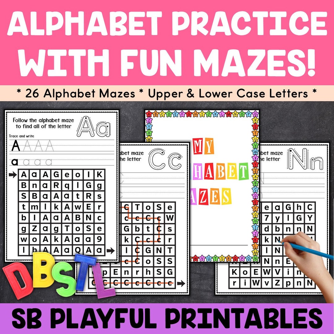 Alphabet Mazes for Kids, Letter Identification Activities, Upper Case ...