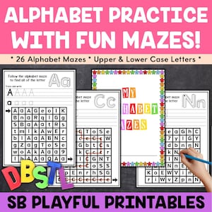 Alphabet Mazes for Kids, Letter Identification Activities, Upper Case ...