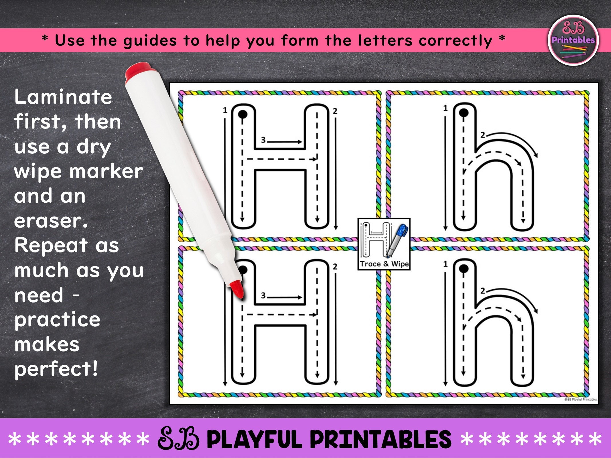 Alphabet Write and Wipe Activity Mats Write and Wipe Letter - Etsy