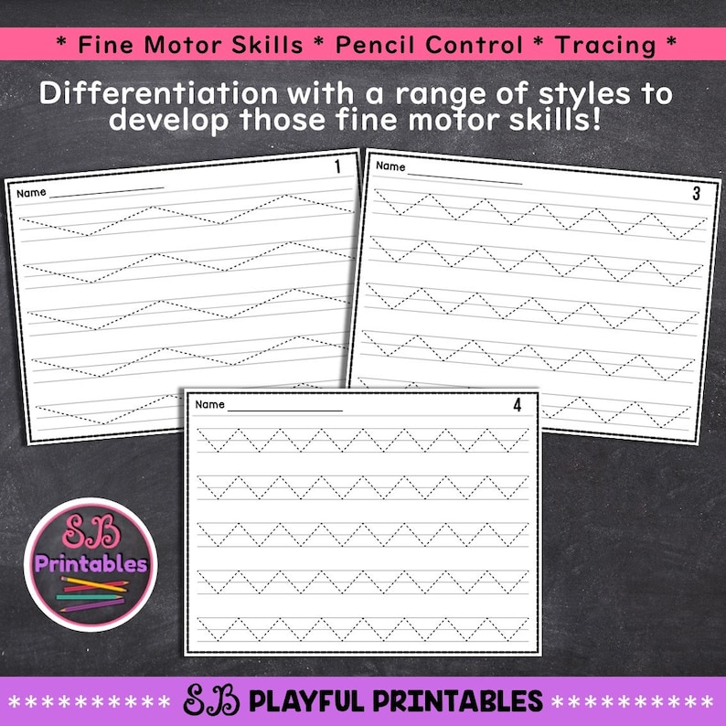 Tracing Practice Worksheets, Fine Motor Skills Practice, Pre-writing ...