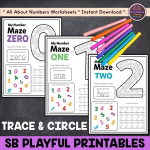Printable Number Mazes for Kids, Educational Number Maze Worksheets ...
