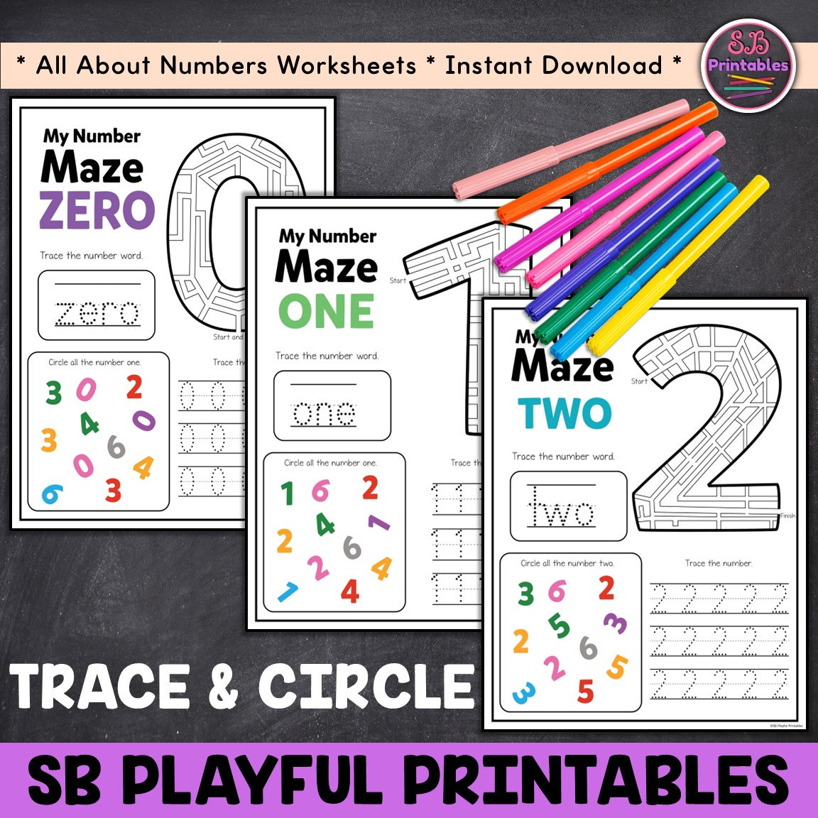 Printable Number Mazes for Kids, Educational Number Maze Worksheets ...