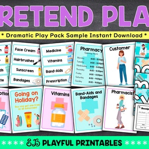 Pharmacy Pretend Play, Pharmacy Play Printables, Home School Activity ...